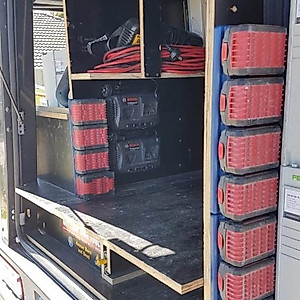 48 Tools - Battery Holder for Bosch Batteries | 18V | Wall Mount | Battery Storage for Truck, Trailer, Van, Workshop, Shelf, Toolbox