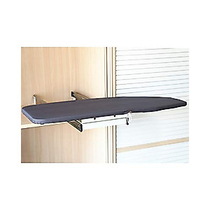 Homebasix Closet Pull-Out Retractable Ironing Board Stow Away in The Cabinet Easy to Install (Silver Grey)