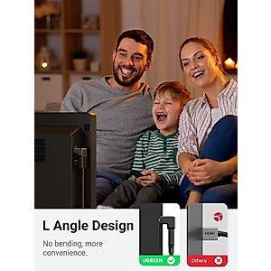 UGREEN 2 Pack HDMI Adapter Right Angle 90 Degree Gold Plated HDMI Male to Female Connector Supports 3D 4K HDMI Extender for TV Stick Roku Stick Chromecast Xbox PS4 PS3 Nintendo Switch