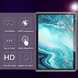 Orzero (2 Pack) Tempered Glass Screen Protector Compatible for VANKYO MatrixPad S30 10.1 inch Protector De Pantalla 2.5D Arc Edges 9 Hardness HD Anti-Scratch Full-Coverage