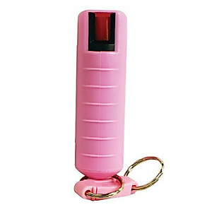 Pepper Shot Pepper Spray Police Strength Compact Case Quick Release Key Ring Lot of 2 (1) Pink (1) Black