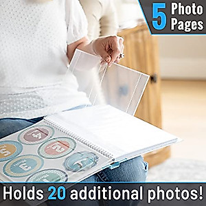 Little Growers Baby Memory Book WITH Keepsake Box, Baby Milestone Stickers AND Baby Footprint Kit - First 5 Years New Baby Scrapbook AND Photo Album, 5 Baby Shower Gifts in 1, for Newborn Boy