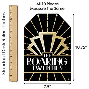 Big Dot of Happiness Roaring 20’s - Hanging Vertical Paper Door Banners - 1920s Art Deco Jazz Party Wall Decoration Kit - Indoor Door Decor