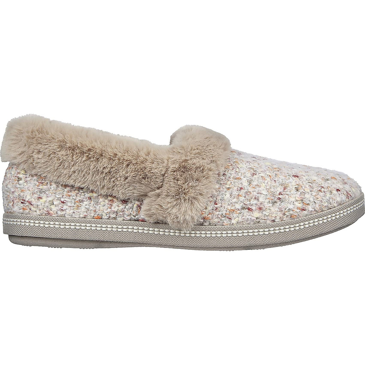 Skechers Women's Cozy Campfire-Lazy Sundaze Slipper, Taupe Multi, 7.5
