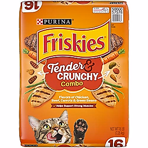 Purina Friskies Dry Cat Food, Tender & Crunchy Combo - 16 lb. Bag
