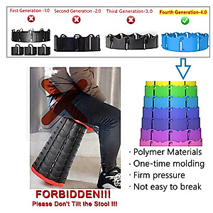 Upgrade 4.0 Portable Retractable Folding Stool, Camping Telescopic Stool, Sturdy Lightweight, Adjustable Collapsible Plastic Step Stool for Fishing Hiking Picnic Outdoor Activities (Blue Black)