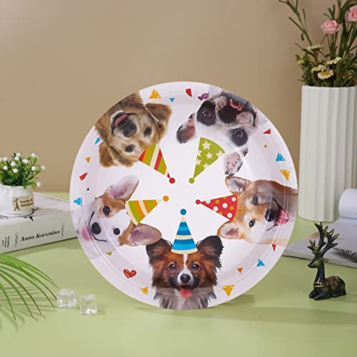175PCS Dog Themed Birthday Party Supplies Dog Party Plates Cups and Napkins Sets for Puppy Dog Pals Birthday Party Decorations, Serves 25