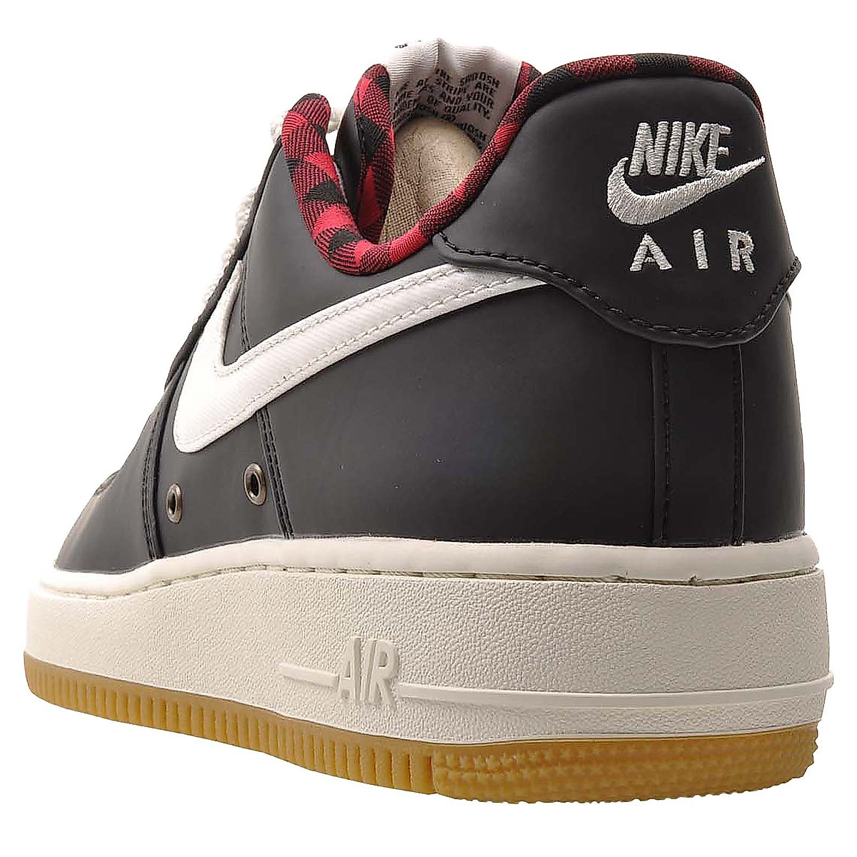 Nike Men's Air Force 1 LV8 Black/Action Red/Gum Light Brown/Sail Leather Basketball Shoes 11.5 M US