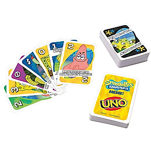 Mattel Games ​UNO Spongebob Squarepants Card Game with 112 Cards & Instructions for Players 7 Years Old & Up, Gift for Kid, Family & Adult Game Night​ [Amazon Exclusive]