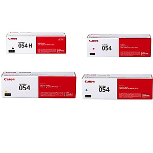 Canon 054 Toner Cartridge for imageCLASS LBP622Cdw and MF644cdw - Cyan, Magenta, Yellow, Black 4 Pack in Retail Packing