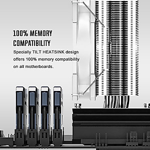 ID-COOLING SE-224-XTS White CPU Cooler For Desktop 4 Heatpipes CPU Air Cooler White LED Light 120mm PWM Fan CPU Fan for Intel LGA1700/115X/1200; AMD AM4/AM5
