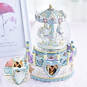 Carousel Horse Music Box Gifts - Merry Go Round Snow Globe for Girls Women Wife Mom Daughter Valentine Anniversary Christmas Birthday Present Play You are My Sunshine