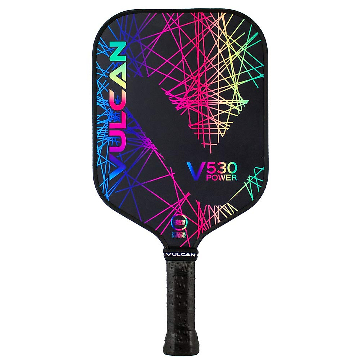 Vulcan | V530 Pickleball Paddle | Power Performance | Polypropylene Core - Carbon Fiber Surface | USAP Approved | Rainbow Lazer