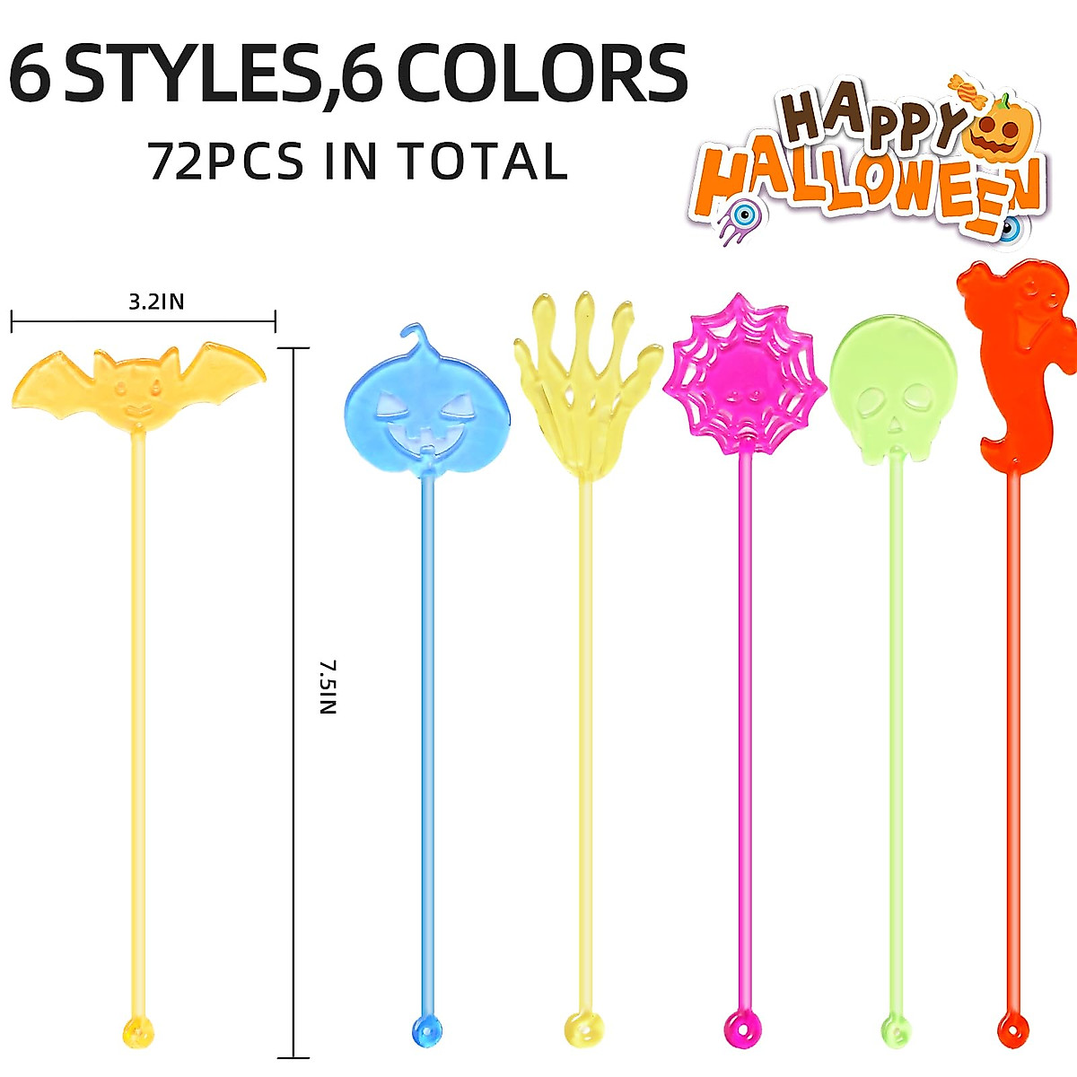 72 pcs Halloween Sticky Hands Toys for Kids Boys Girls, Spider Web Skull Bat Stretchy Sticky Toys For Goodie Bags, Pinata Fillers, Classroom Prizes, Halloween Trick or Treat Party Favors Gifts