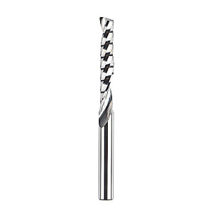 SpeTool Extra Long O Flute Spiral End Mill Carbide Router Bits 1-1/2 inch Cutting Length Single Flute Upcut for Acrylic PVC MDF Aluminum Cutter