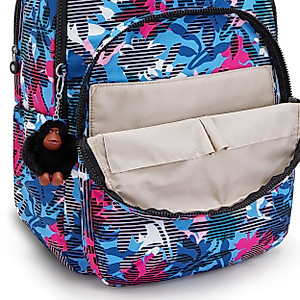 Kipling Women's Seoul Extra Large 17” Laptop Backpack, Durable, Roomy with Padded Shoulder Straps, School Bag, Brilliant Blossoms, 13.5''L x 18.25''H x 7.75''D