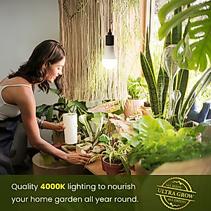 Grow Light Bulbs, LED Grow Light Bulbs A19, Full Spectrum Plant Light Bulbs, 100W Equivalent Grow Bulb, E26 Base, 9W Grow Lights for Indoor Plants, Flowers, Seed Starting, Greenhouse, 4000K, 2-Packs