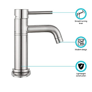Dura Faucet RV Single Handle Lever Vessel Bathroom Sink Faucet - Single Hole (Brushed Satin Nickel)