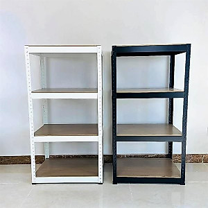 Donext 4-Tier Storage Shelves, Adjustable Storage Utility Rack, Heavy Duty Metal Shelving Unit Organization Shelf for Kitchen Pantry Closet Garage Warehouse, White