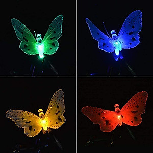 Berocia 20 LED Butterfly String Lights with Remote USB Plug in Outdoor Waterproof Twinkle Fairy Lights 8 Modes for Camping Indoor Bedroom Home Garden Party Decor Xmas Tree Porch Patio Night Light