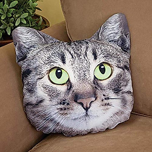 VEELU Custom Face Pillow Personalized Dog Cat Shaped Pillow, Custom Handmade Double-Sided 3D Printing Photo Pillow Soft Plush Toy Home Sofa Car Seat Decorative Unique Birthday Gift Height 20 Inch