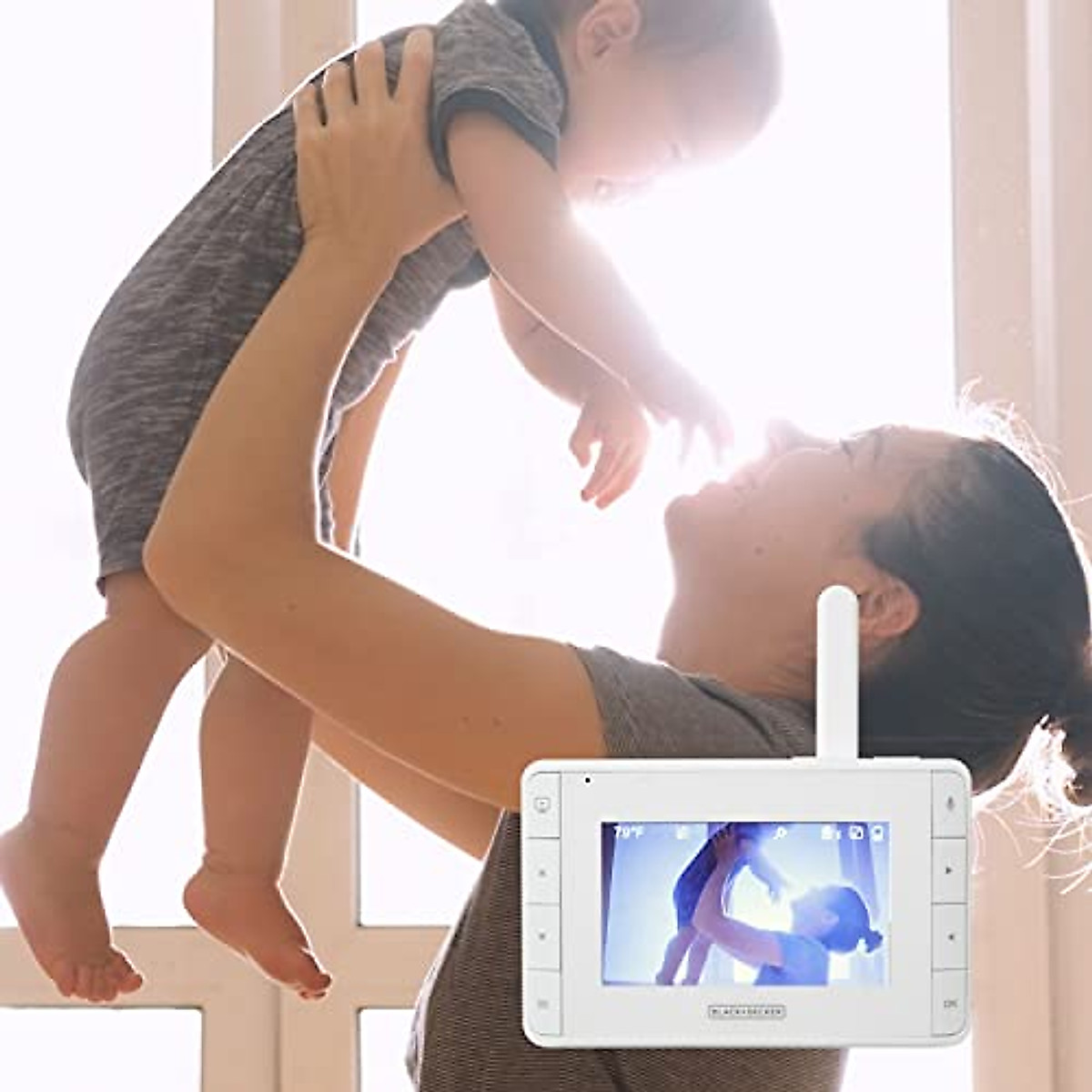 BLACK+DECKER 4.3" Digital Video Baby Monitor with Pan-Tilt-Zoom Camera, Infrared Smooth Video & Motorized Pan/Tilt, Auto Night Vision, and Room Temperature Monitoring, Smooth Motion, Two Way Talk