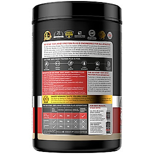 Six Star Whey Protein Powder + Immune Support Whey Protein Plus | Whey Protein Isolate & Peptides + Muscle Builder | Lean Protein Powder for Muscle Gain & Recovery | Vanilla, 2 lbs