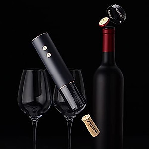 Rechargeable Electric Wine Bottle Opener, Automatic Corkscrew Remover, Gift Kit for Wine Lover, with Free Foil Cutter, LED Power Indicator, Charging Cable Included