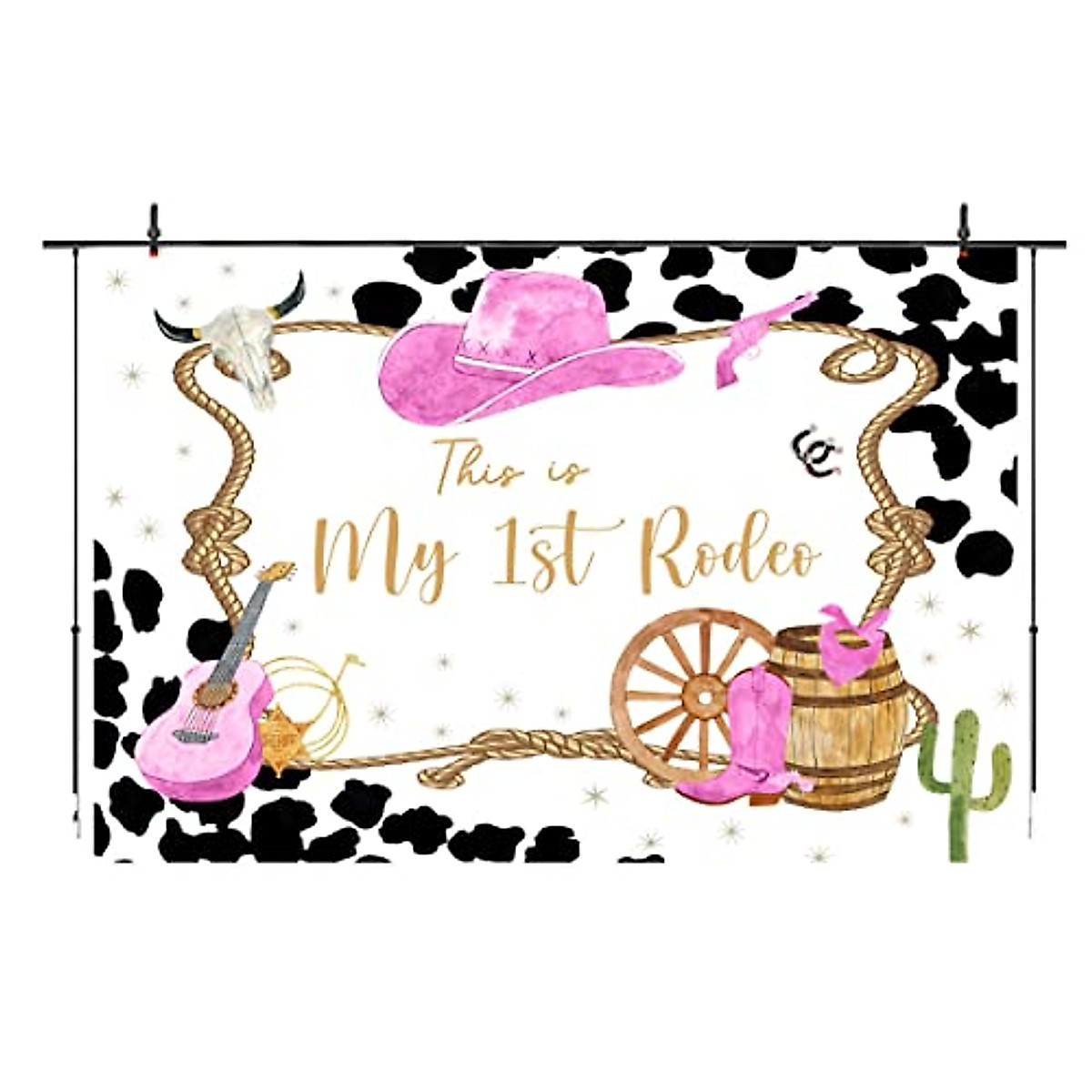 West Cowgirl Theme Birthday Party Backdrop for Girls My Wild West First Rodeo Party Photography Background Girl 1st Happy Birthday Cake Table Banner Decorations 7x5ft