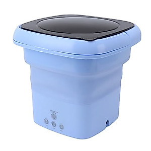 Portable Washing Machine, Mini Bucket Laundry Washer with Black Lid Foldable Washing Machine for Clothes Underwear Home Apartment Drom RV Travel (US Plug)