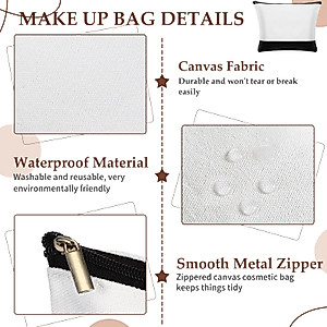 Sanwuta 20 Pcs Large Blank Canvas Tote Bags and Makeup Bags Blank Reusable Grocery Bags Canvas Bags with Handles(Black and White)