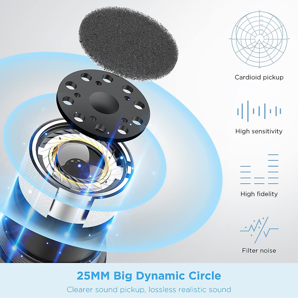 Wireless Microphone Singing Karaoke,Plug&Play Dual Cordless Dynamic Handheld Wireless Mic with Rechargeable Receiver for 1/4'',1/8'' Output, Microphone for Adult, Kids,Wedding,Party,Church,UHF 98FT