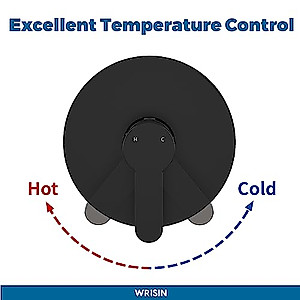 WRISIN Black Shower Faucet Set with Tub Spout, Black Shower Head and Handle Set, Matte Black Shower Fixtures with 6 Inch High-Pressure Rain Shower Head