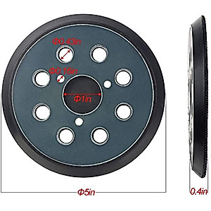 5 Inch 8 Hole Sander Hook and Loop Replacement Sanding pad Compatible with Porter Cable DeWalt Makita - Fits DW421/K, DW423/K & BO5010, BO5030K, BO5031K, BO5041K & 343/343k, 390/390K, 382 Orbit Sander