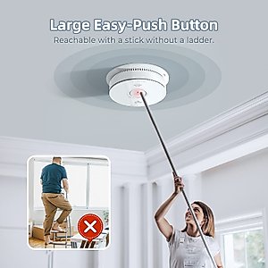 SITERWELL Smoke Detector Carbon Monoxide Detector Combo with Voice Speaker, Dual Sensor Fire and CO Alarm with LED Light & Test Button, Battery Operated, Auto-Check, UL 217 & UL 2034 Standards, 1 Pack