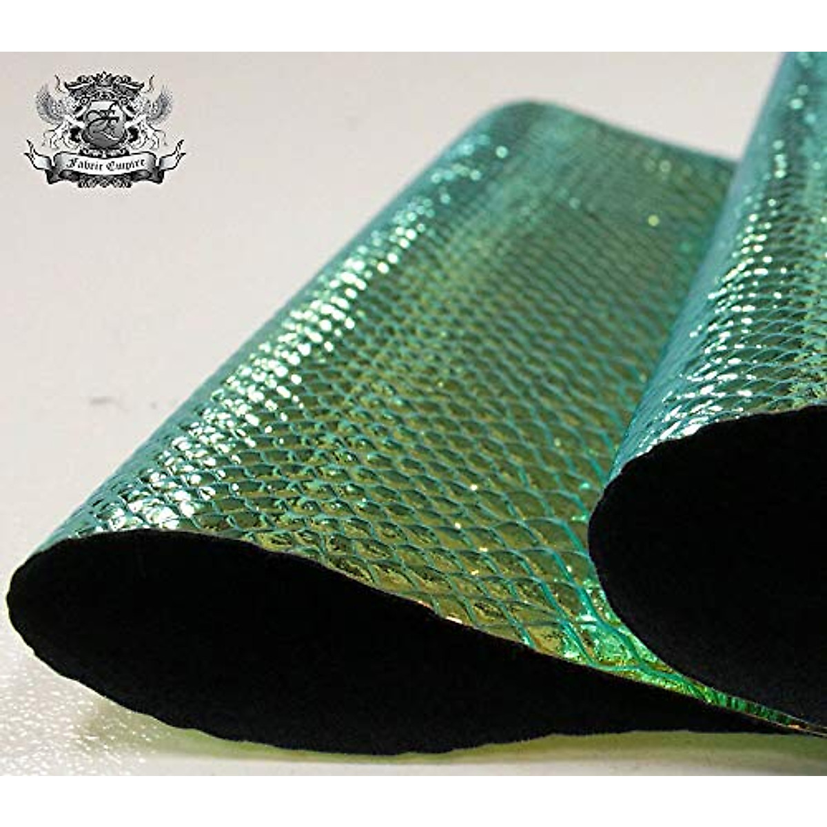 Fabric Empire Vinyl Upholstery Embossed Snake Hologram Glossy Holographic Fabric 54" Wide Sold by The Yard (Copper)