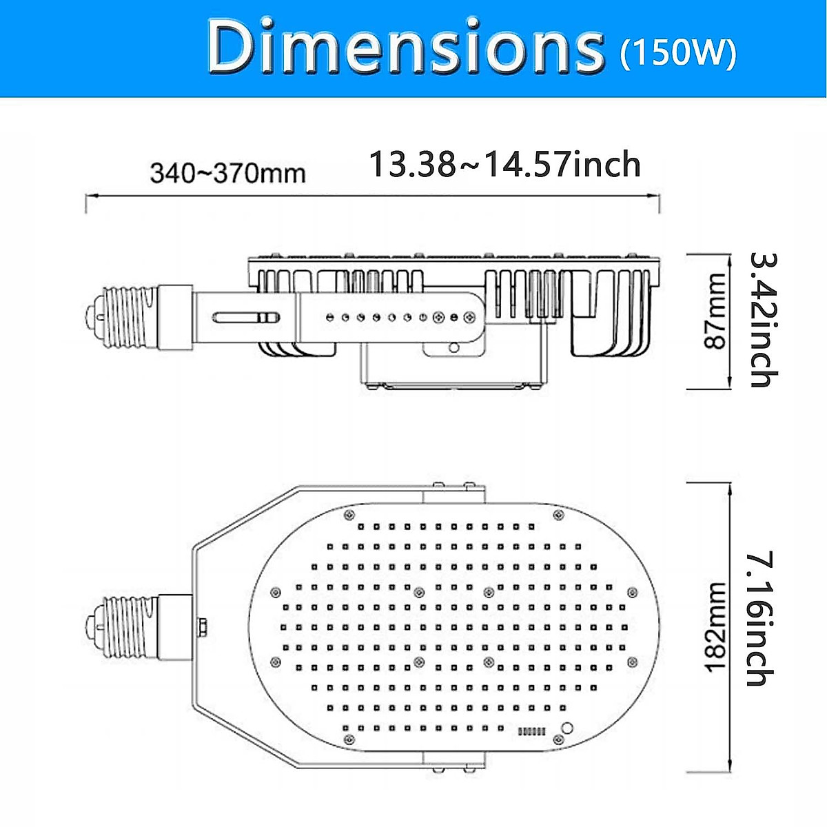150W LED Retrofit Kit with Power Supply, 20250LM Shoebox LED Retrofit Kits(500W MH/HID/HPS Equiv.) 5000K E39 Mogul Base for Street Lights, High Bay Lights UL DLC Certified