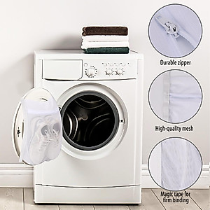 Sneaker Wash & Dry Net Bag Laundry Bags for Dryer Sneaker Laundry Bags Large HoneyComber Mesh Bags with Zipper and Strap for Shoes Sneaker Washing Mesh Net for Most Dryers Door