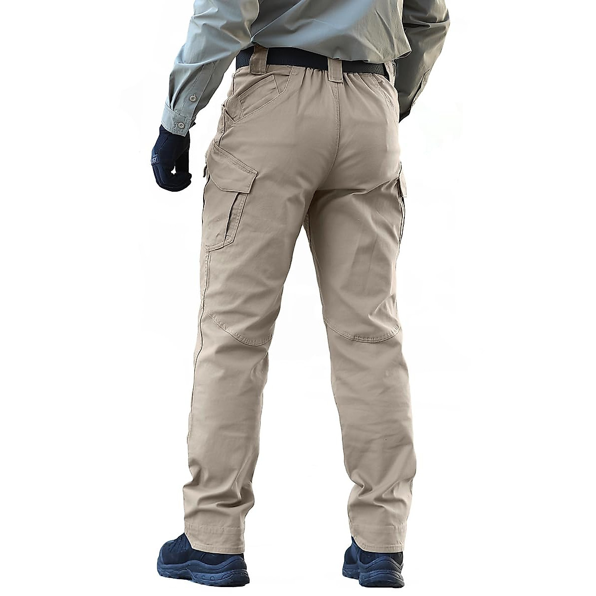 NAVEKULL Men's Work Cargo Pants Lightweight Tactical Pants for Men Stretch Cotton Military Army Combat Slim Fit Hiking Outdoor Trousers with Multi Zipper Pockets