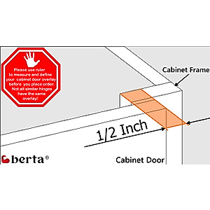 Berta (40 Pieces) 1/2 inch Overlay Soft Closing Face Frame Cabinet Hinges, 105 Degree 6-Ways 3-Cam Adjustment Concealed Kitchen Cabinet Door Hinges with Screws (1/2 in. Overlay, 40 Pieces)