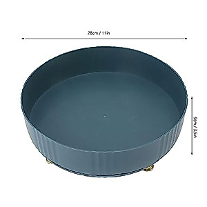 banapoy Lazy Susan Turntable, Round 360 Rotating Spice Organizer Rack Multifunctional Spinning Lazy Susan Display Tray, Non Skid, for Kitchen Countertop Makeup (Blue)