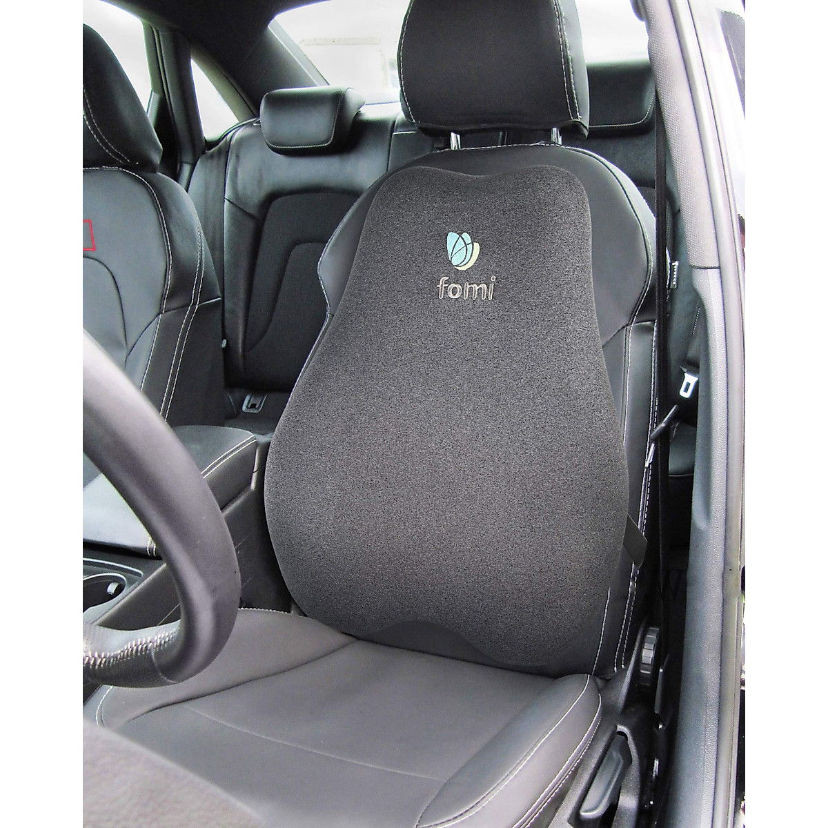 FOMI Extra High Back Lumbar Support Pillow | Thick Thoracic Foam Pad for Car, Home, Office, Gaming Chair, Wheelchair, Recliner | Sciatica, Tailbone Pain Relief | Upper Lower Backrest, Posture Aid