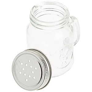 Circleware Mason Jar Rooster Mug Salt and Pepper Shakers, 5 oz, Clear