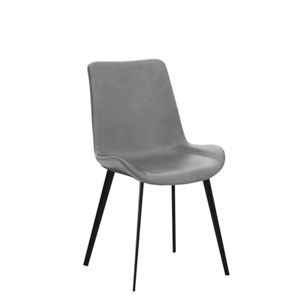 HIPIHOM Dining Chairs Set of 4, Modern Kitchen & Dining Room Chairs, Upholstered Faux Leather Cushion Seat and Sturdy Metal Legs (4 Grey Chairs)