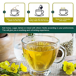 Mullein Leaf Tea Bags - Lungs Cleanse and Respiratory Support, Mullein Herbal Teas, Caffeine Free, 40 Tea Bags