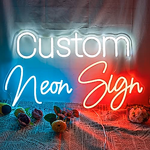 Custom Neon Signs for Wall Decor, Personalized Neon Sign Customizable LED Sign for Bedroom Wedding Birthday Party Bar Business Salon Shop Store Logo Neon Name Sign Light