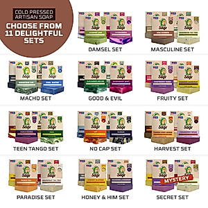 Natural Bar Soap for Men - Vegan Bath Soap Bars Gift Set - Handmade Cold Process Artisan Soap with Essential Oil, Aromatic All Moisturizing Wash Soaps, Fragrant Masculine Scent by Age of Sage (4 Pack)