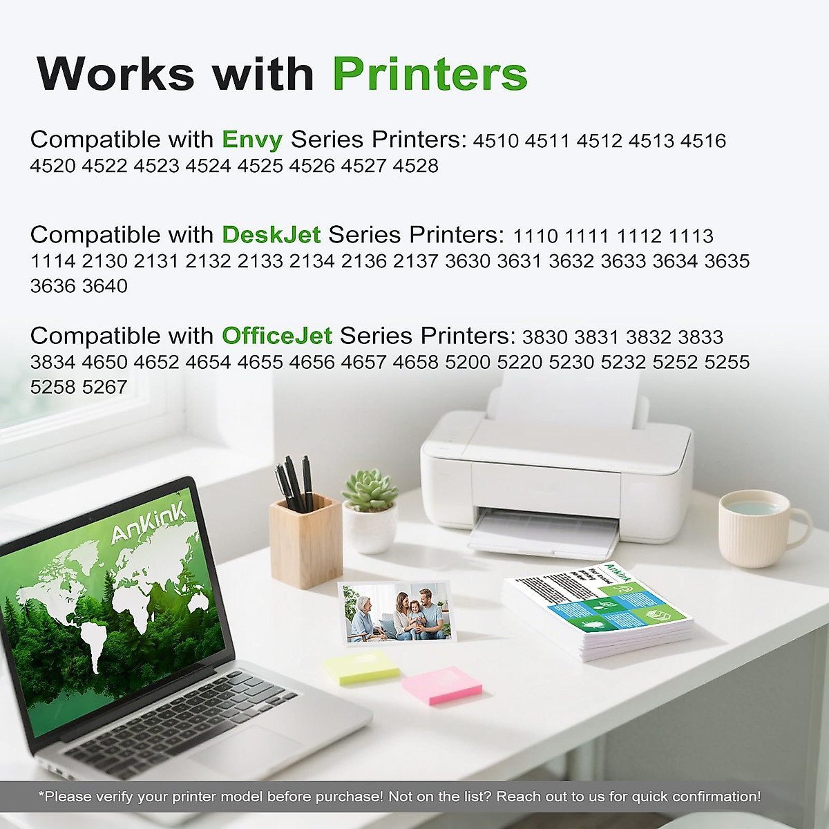 Ankink Higher Yield 63XL Black Ink Cartridges 2 Pack Replacement for HP Ink 63 XL for Officejet 3830 4650 4652 4655 5200 5252 5255 5258 Envy 4520 4512 Deskjet 1112 2132 3630 3632 Printer HP63 HP63xl