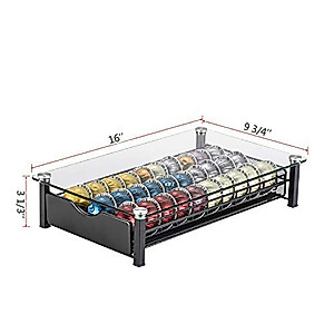 Rice rat Vertuo Capsule Holder Drawer for Nespresso With Glass For Cabinet Vertuoline Pod Storage Rack For Counter (Class-30 Pods)