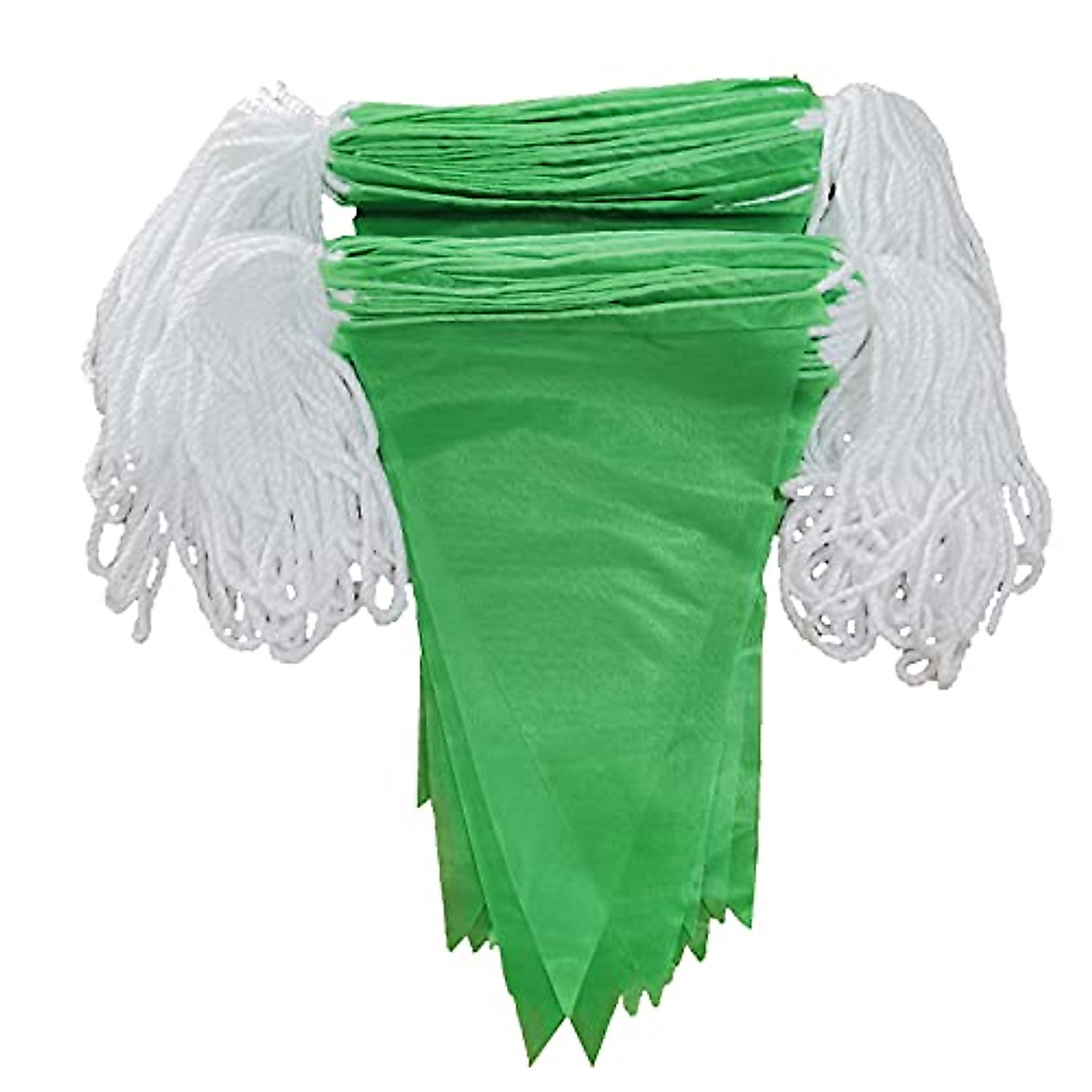 tibijoy 260 Feet Green Pennant Banners Flags DIY String Triangle Bunting Flags Polyester Banners for Party Grand Opening,Christmas Party,Outdoor Decorations,150 Pcs
